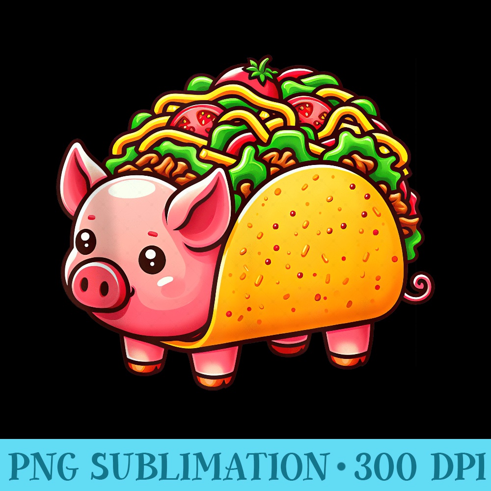 Funny Pig Tacos Mens s Cinco De Mayo Taco Pig - PNG Download | Inspire ...