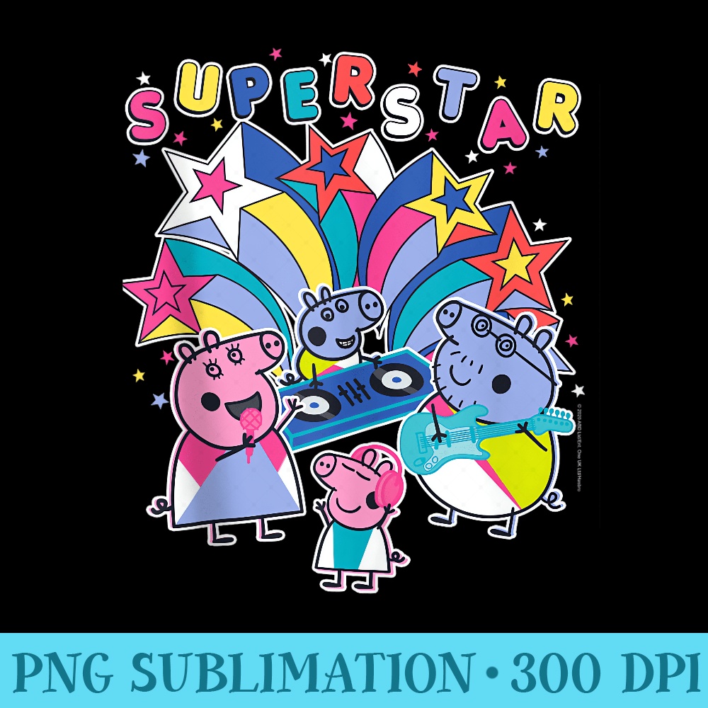 Peppa Pig Super Star Poster - Shirt Illustration PNG | Inspire Uplift