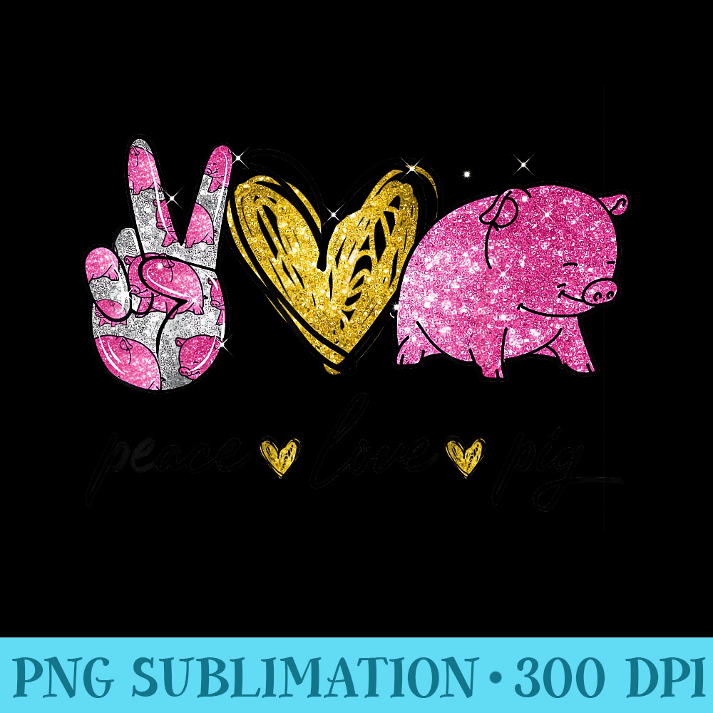 Peace Love Pig Peace Hand Sign Heart - PNG Download Resource | Inspire ...