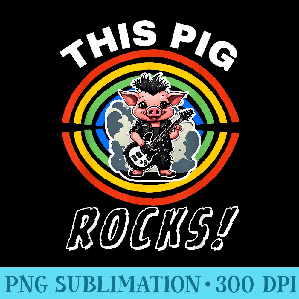 Punk Rock pig with guitar Rocking pig for festivals - PNG Do | Inspire ...