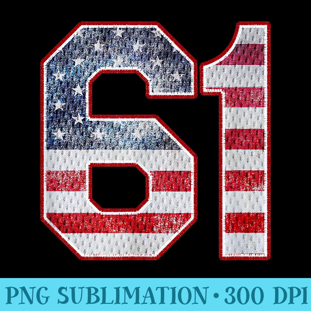 Jersey Player Number 61 Personalized Sports American Flag - | Inspire ...