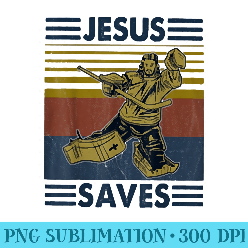 Funny Jesus Saves Hockey Religious Christian Fun Goaltender | Inspire ...