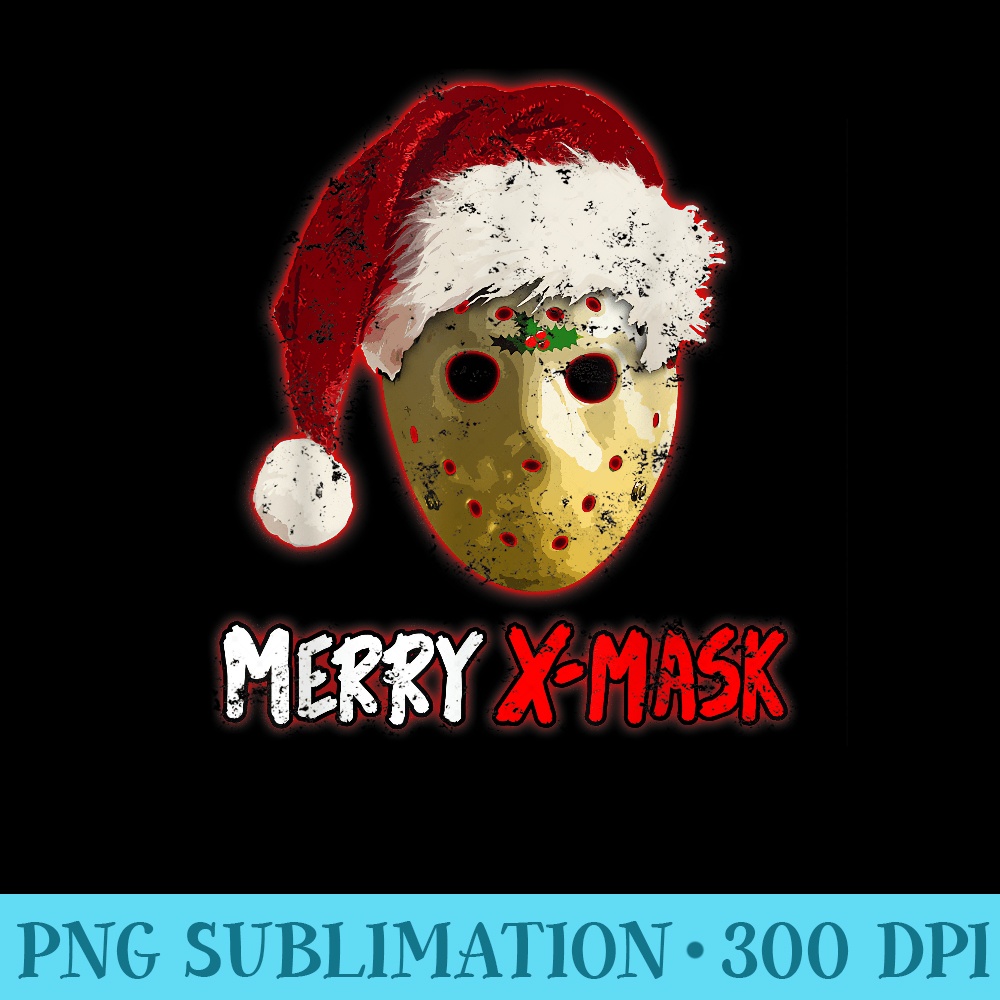 Christmas Santa Horror Hockey Mask XMask Funny - PNG Clipart | Inspire ...