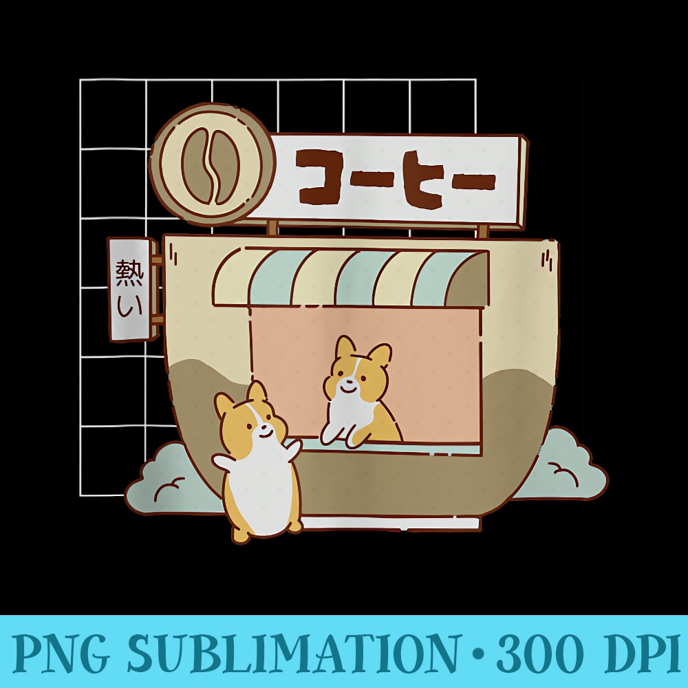 Corgi Coffee Shop - High Quality PNG Files | Inspire Uplift