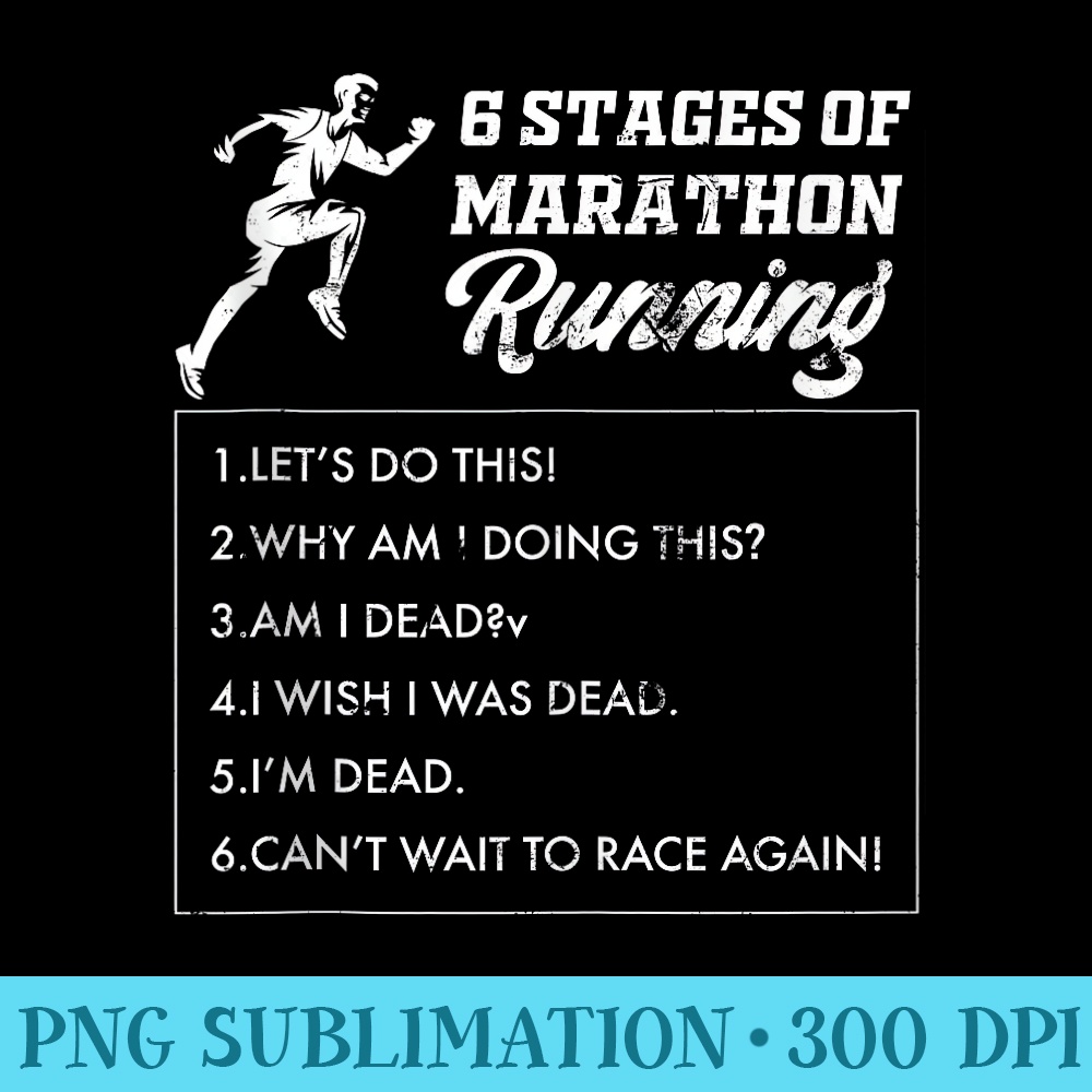 6 Stages of Marathon Running Funny Runner Sport Lover - Casu | Inspire ...