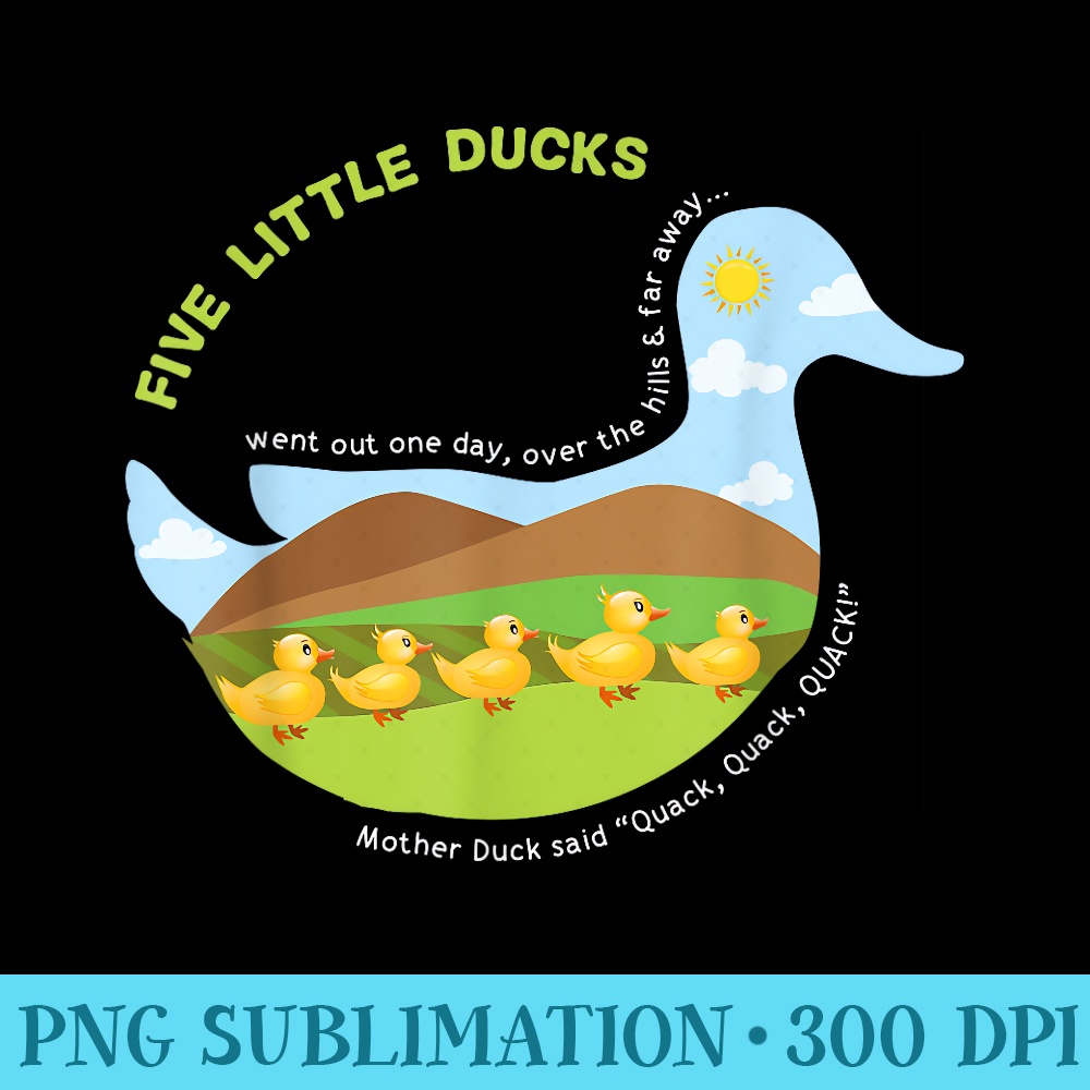 Five Little Ducks Mother Duck unique Nursery Rhymes - Blank | Inspire Uplift