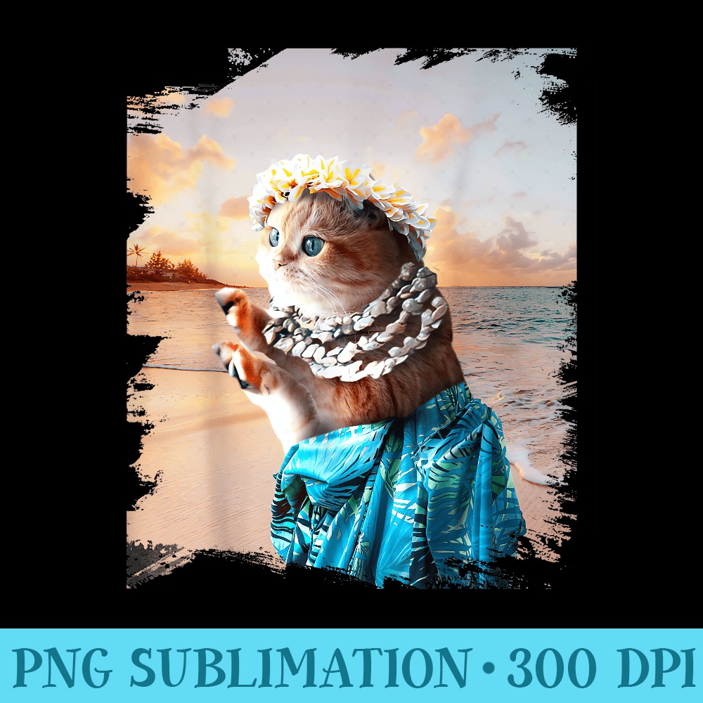 Funny Aloha Cat - PNG Design Files | Inspire Uplift