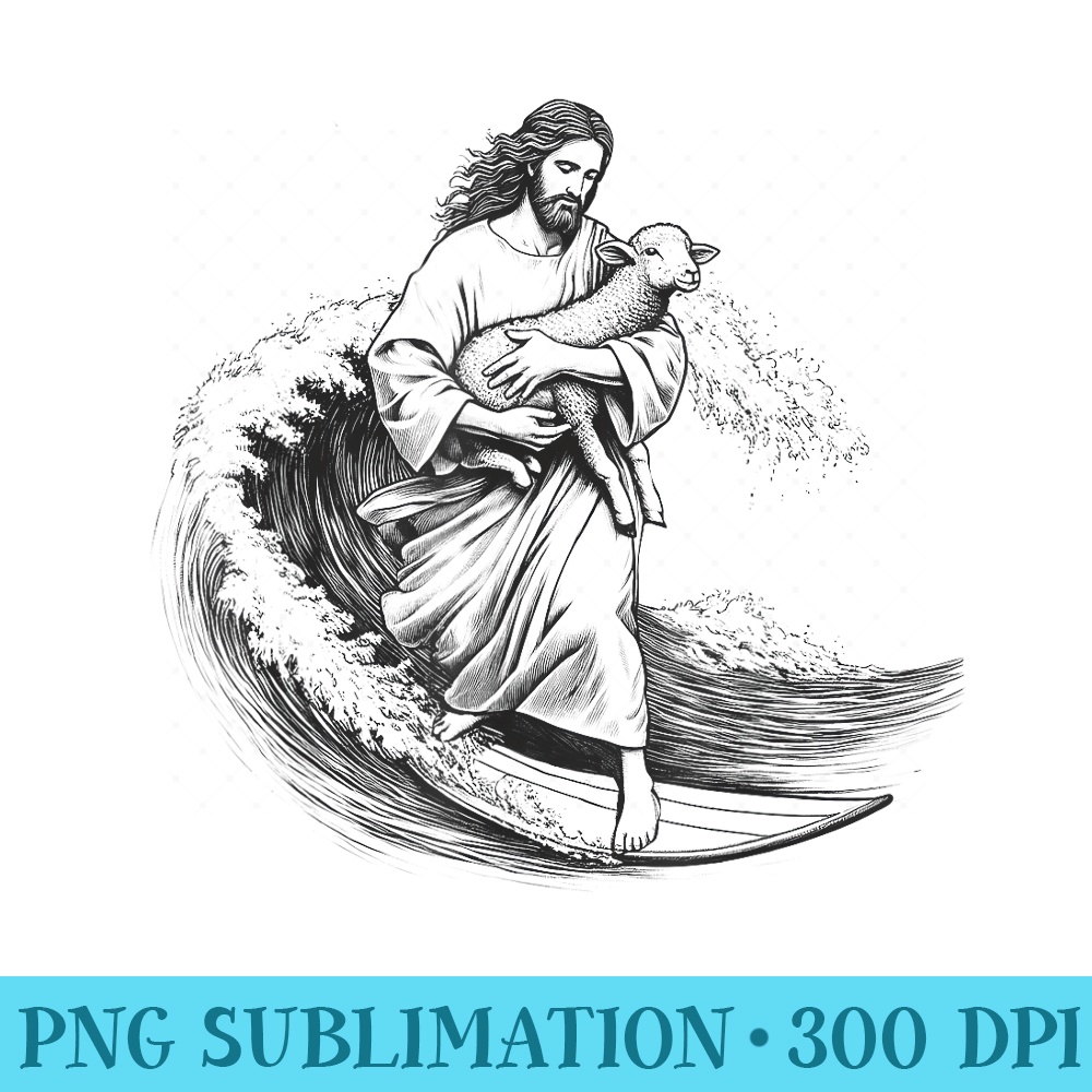 Surfing Jesus Christian Surfer Vintage Retro - PNG Transpare | Inspire ...