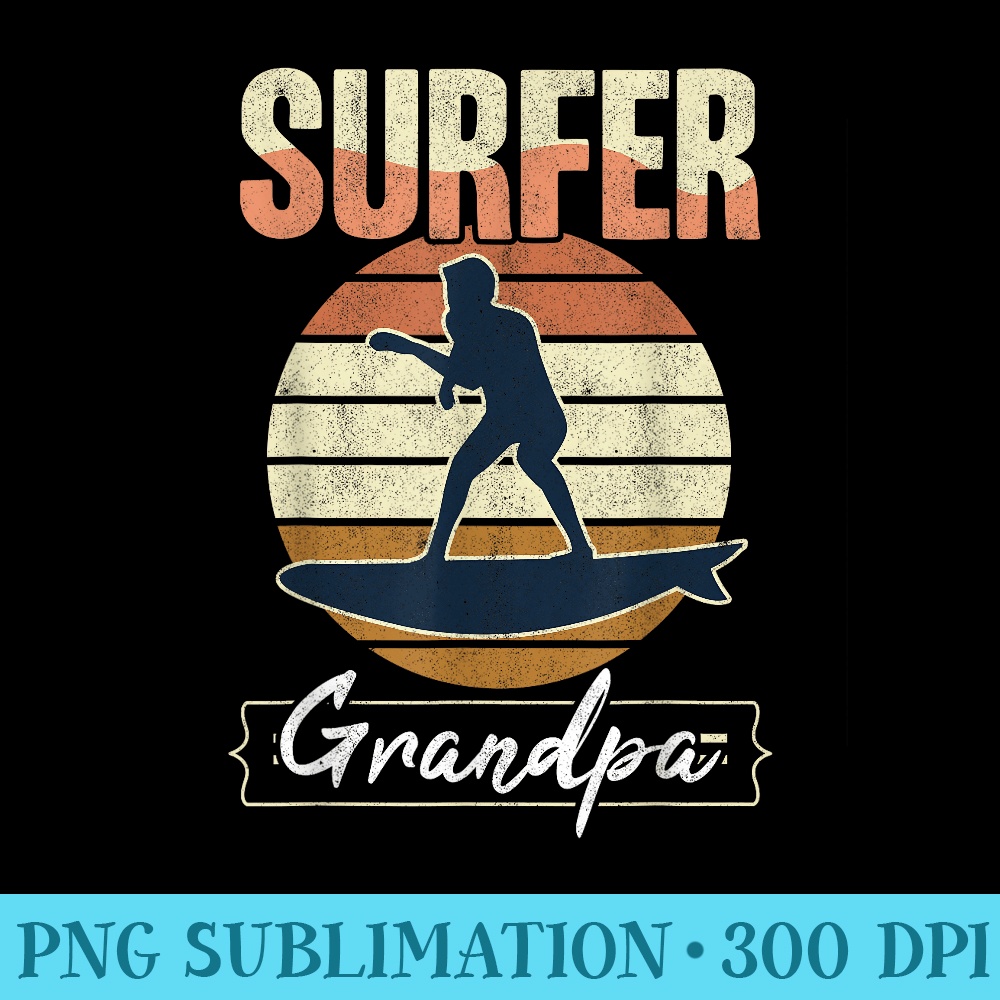 Surfer Grandpa Surf Retro Surfing Grandfather Vintage Surfer | Inspire ...