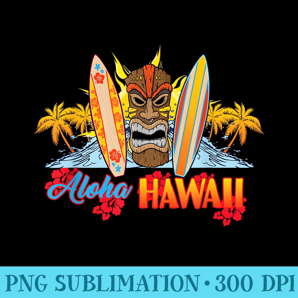 AlOHA Hawaii T from the island. Feel the Tiki Spirit - PNG I | Inspire ...