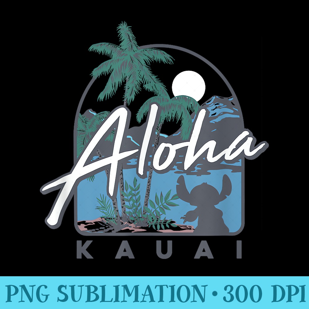 Disney Lilo Stitch Shadow Aloha Kauai Landscape Logo - PNG f | Inspire ...
