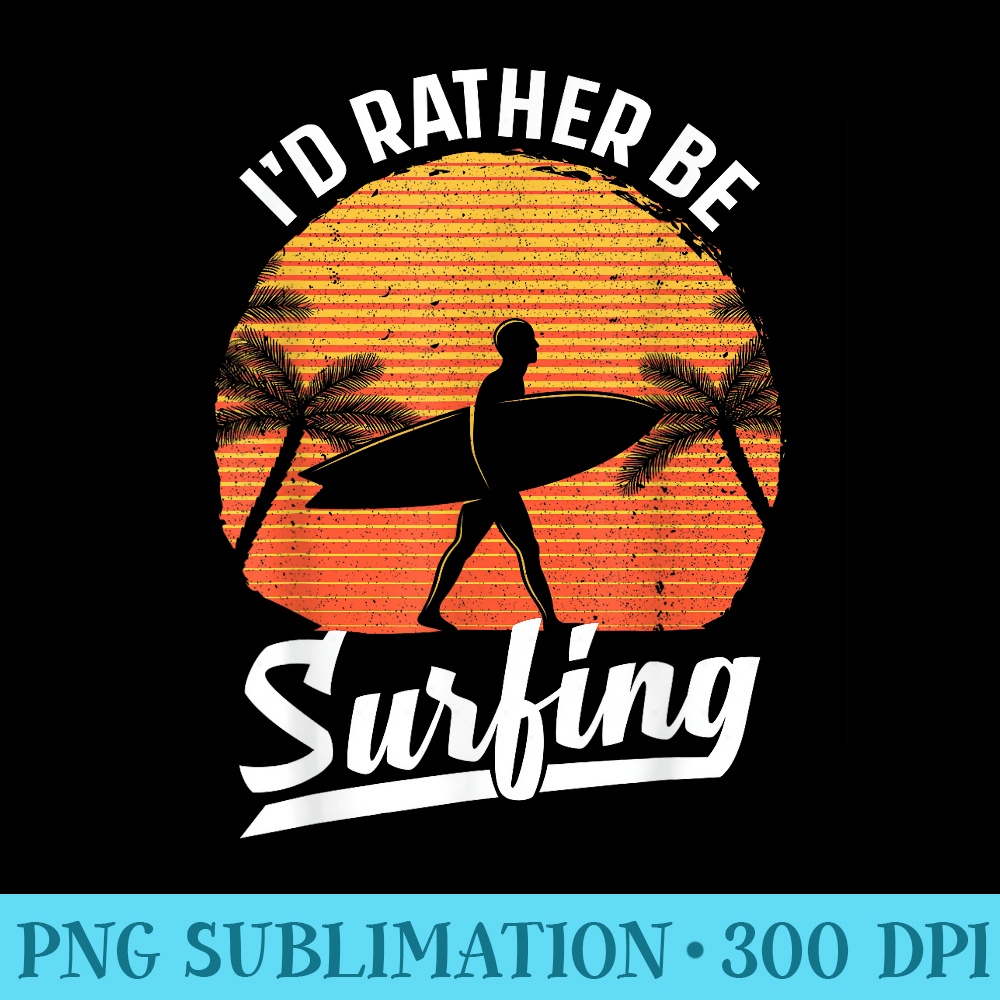 Cool Surf Art For Surfing Retro Surfer Sunset - Sublimation | Inspire ...
