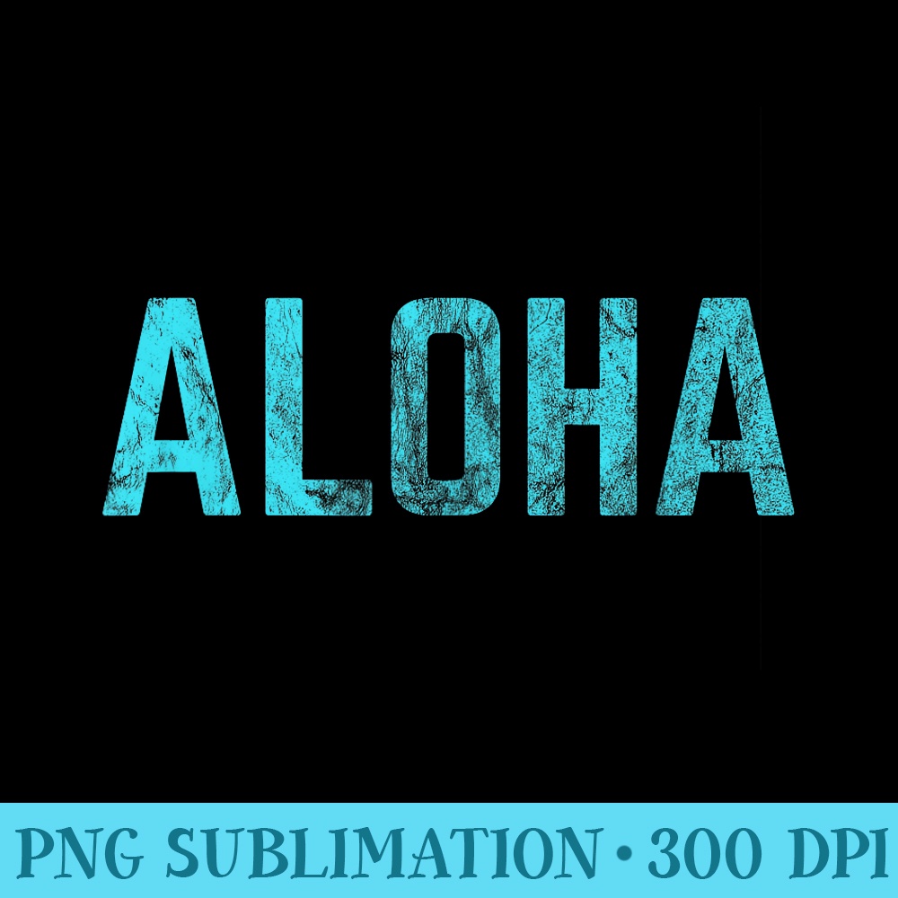 Aloha Hawaii T Ocean Blue - Shirt Printing Template PNG | Inspire Uplift