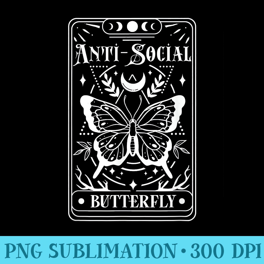 Anti Social Butterfly Tarot Card - PNG Download Resource | Inspire Uplift