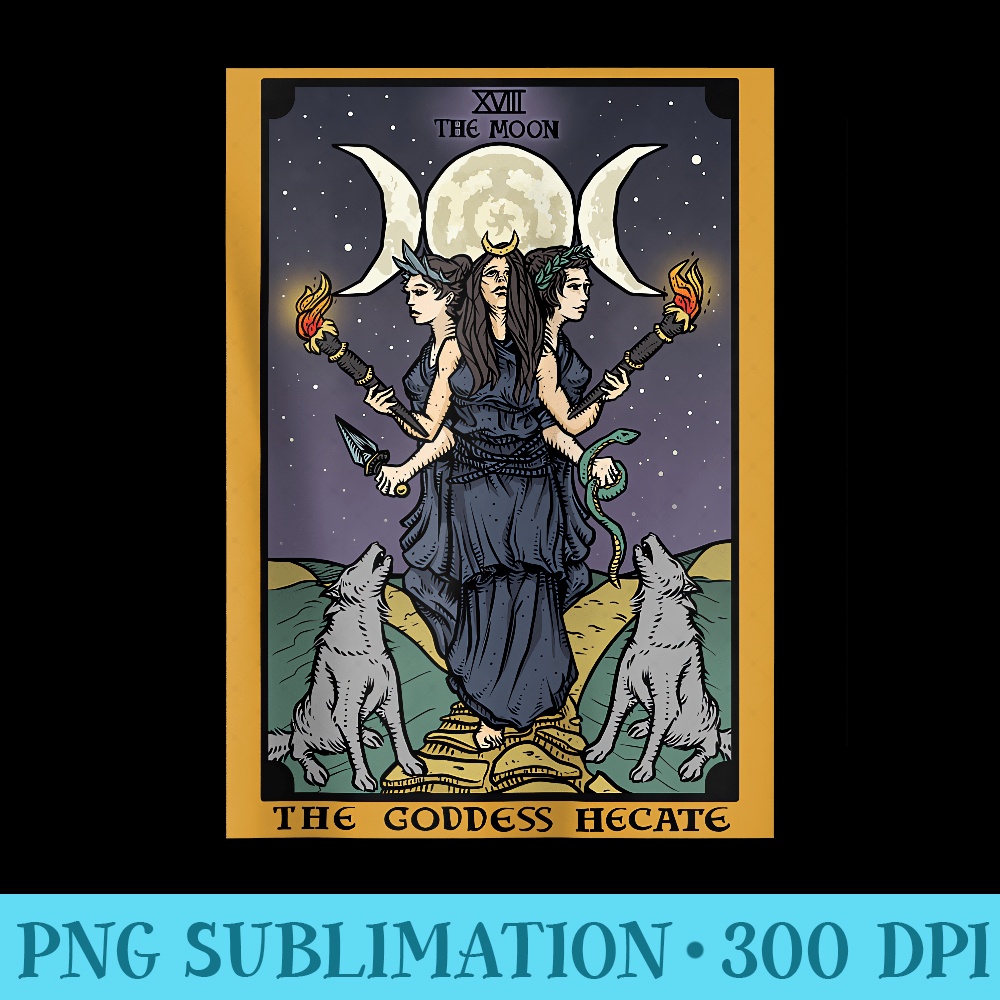 Hecate Triple Moon Goddess Witch Hekate Wheel Tarot Card - P | Inspire Uplift