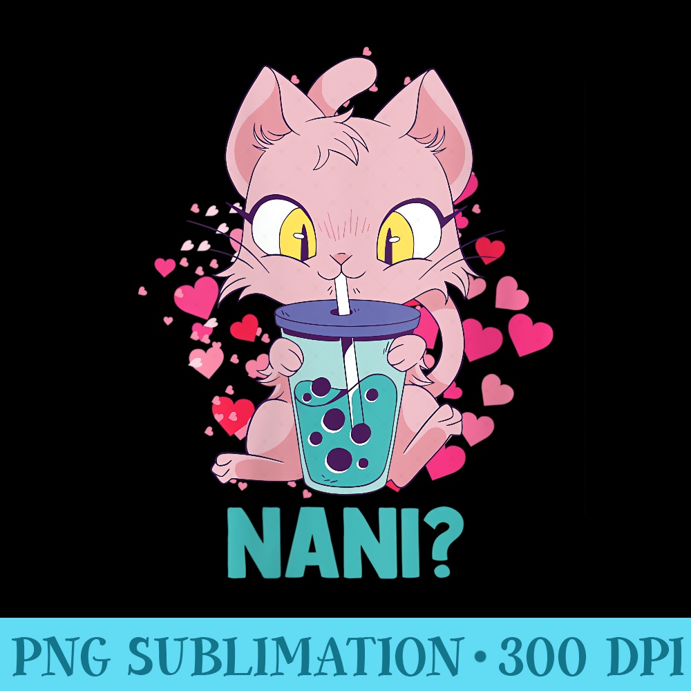 Womens Anime Animals Nani Japanese Aesthetics Milk Tea Cat - | Inspire ...