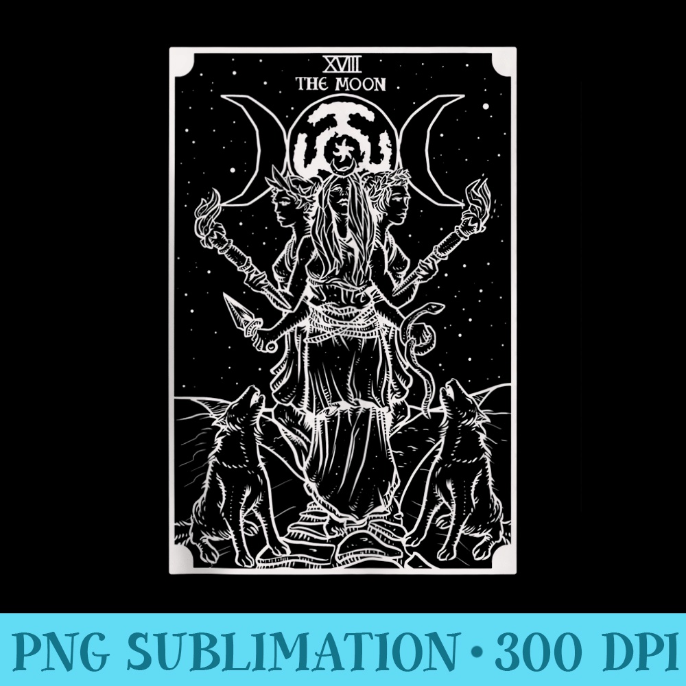 Hecate Triple Moon Goddess Witch Hekate Wheel Tarot Card - U | Inspire Uplift