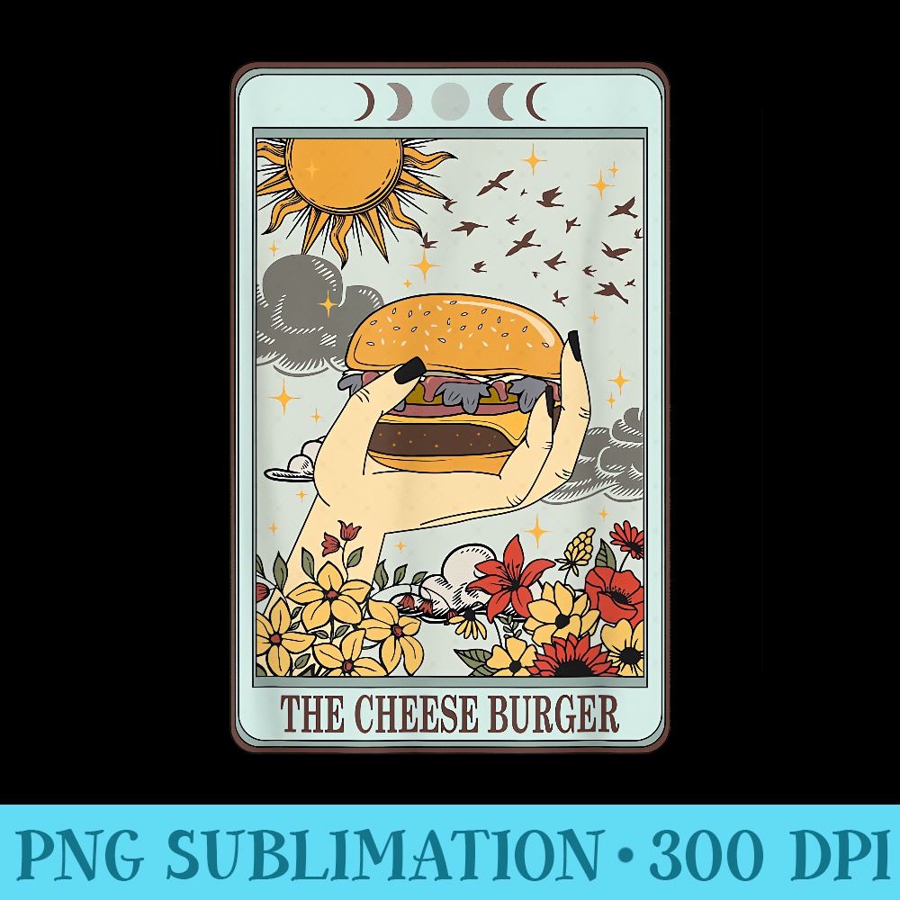 The Cheese Burger Funny Tarot Card Fast Food Mystic Occult - | Inspire Uplift