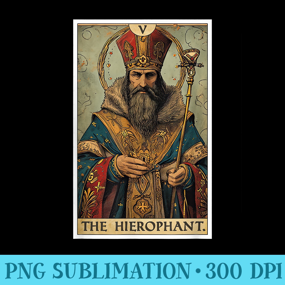 Tarot Cards Tarot Card 5 The Hierophant - Shirt Printing Tem | Inspire ...