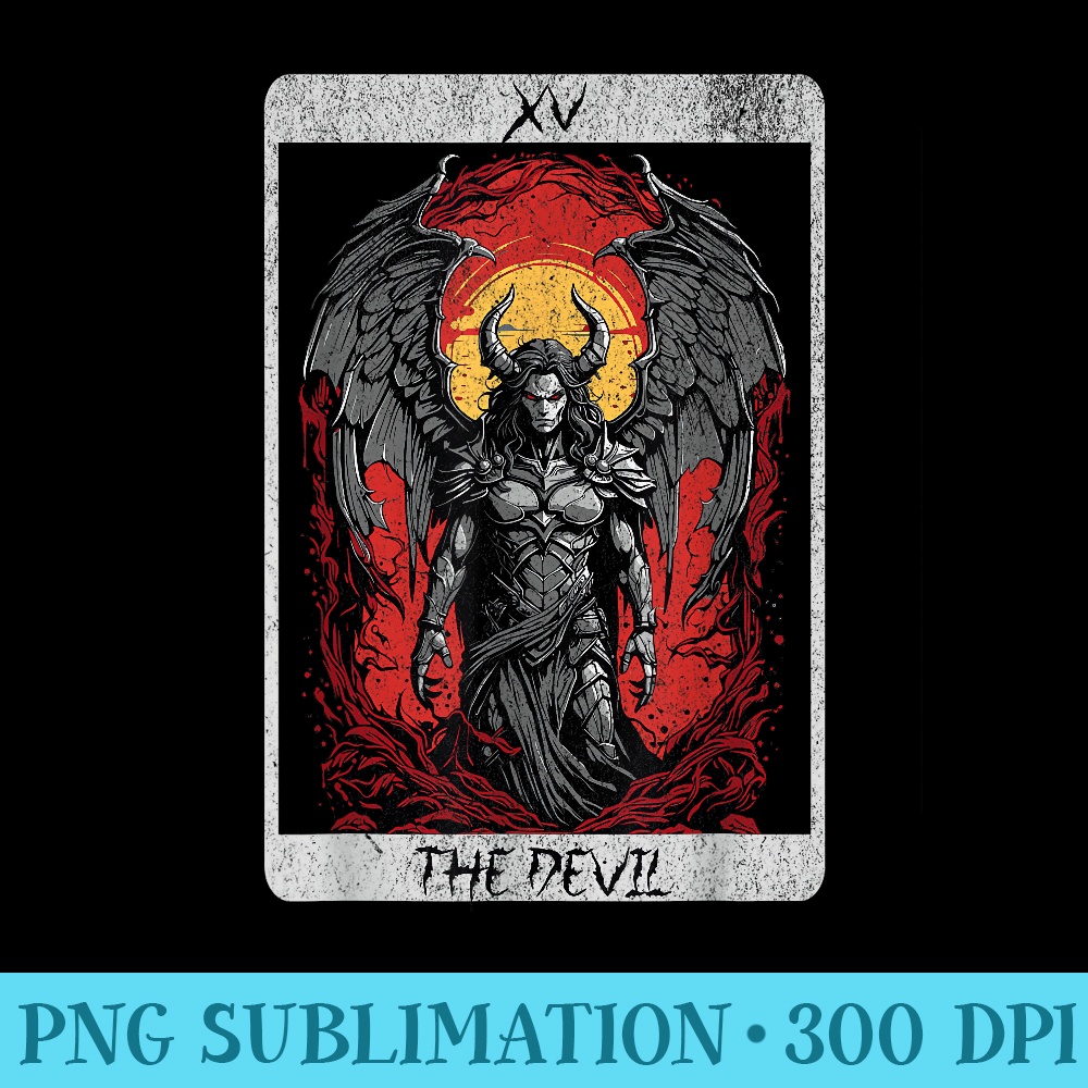 Vintage The Devil Tarot Card Occult Satan Unholy Horror Men | Inspire ...