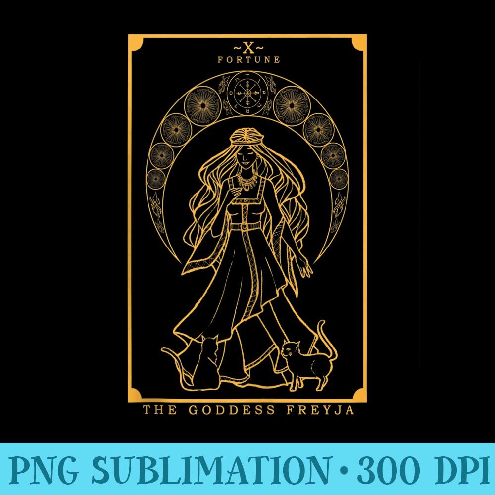 Norse Goddess Freyja Tarot Card Freya Pagan Witch Cat - PNG | Inspire ...