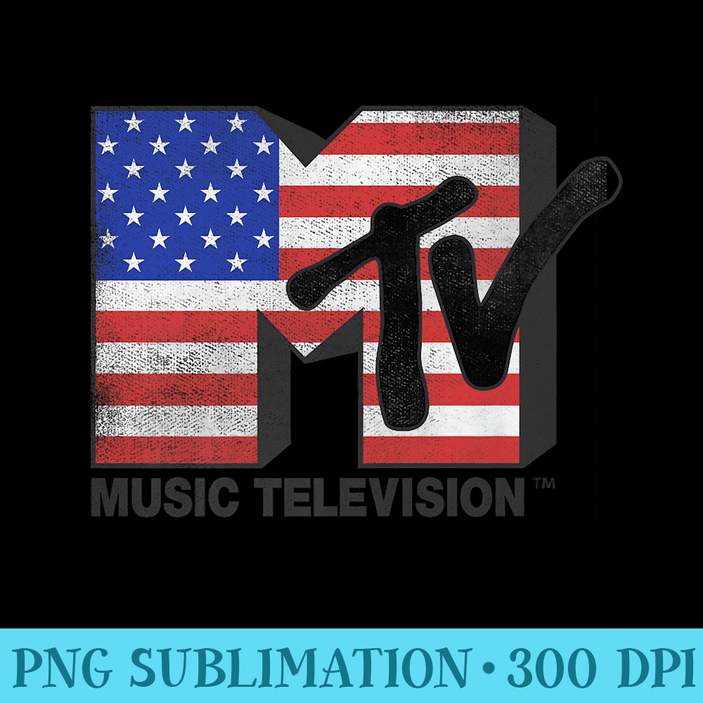 MTV American Flag Bold Logo Premium - Sublimation patterns P | Inspire ...