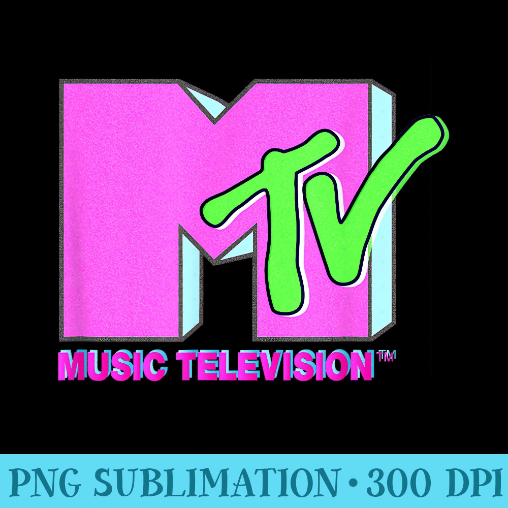 Classic MTV Pink And Green Logo T s - Shirt Print PNG | Inspire Uplift