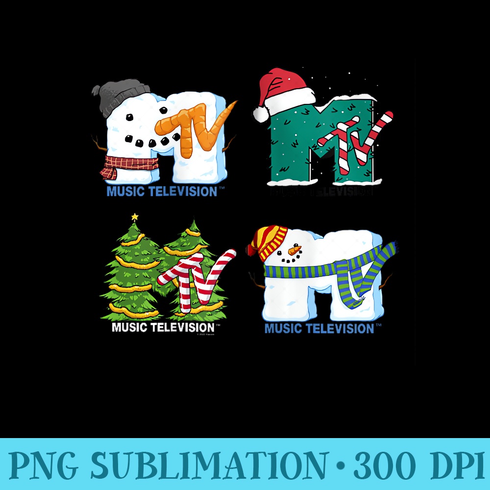MTV Christmas Multiple Holiday Logos Collage - Sublimation p | Inspire ...