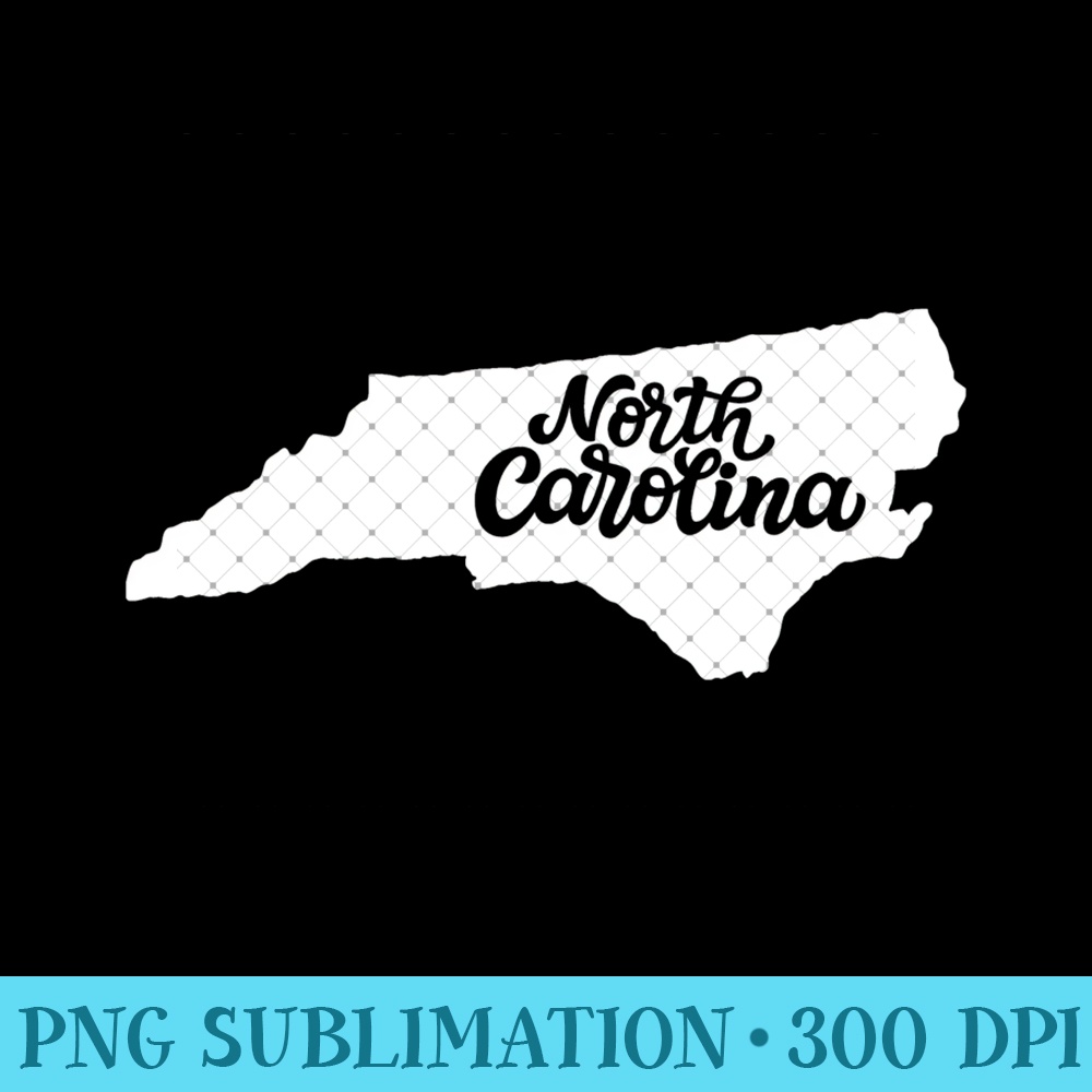 North Carolina State Outline Retro Vintage Font Design - PNG | Inspire ...