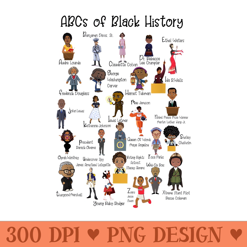 ABCs of Black History Month Pride Women Men Teacher Gift T-S | Inspire ...