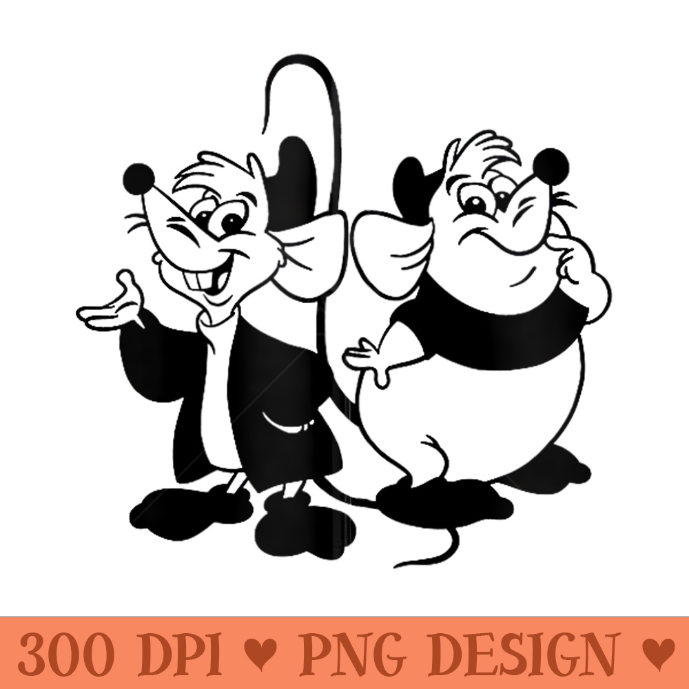 Disney Cinderella Jaq & Gus Simple Black Outline Zip - Subli | Inspire ...