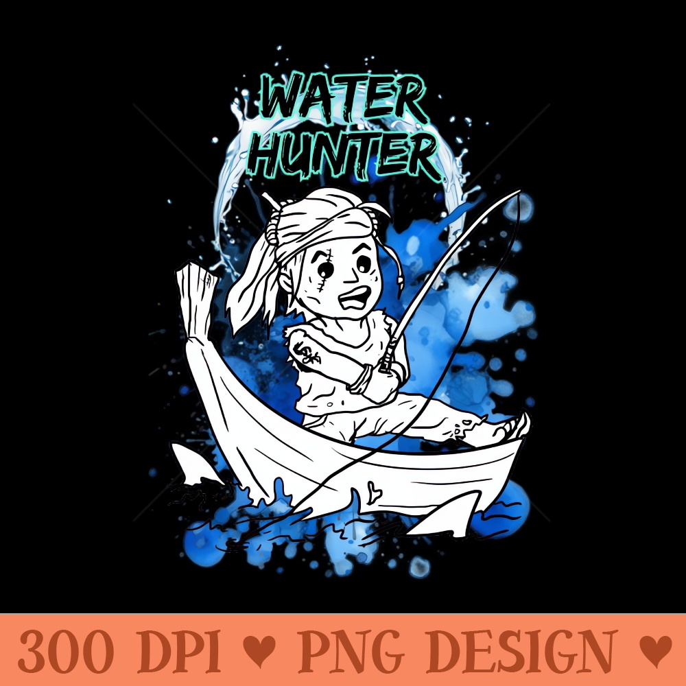 Water Hunter fisherman shark DnD fantasy character - PNG Gra | Inspire ...