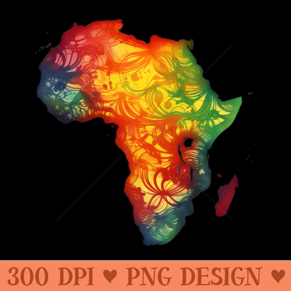 Watercolor African Map - High Quality PNG files | Inspire Uplift