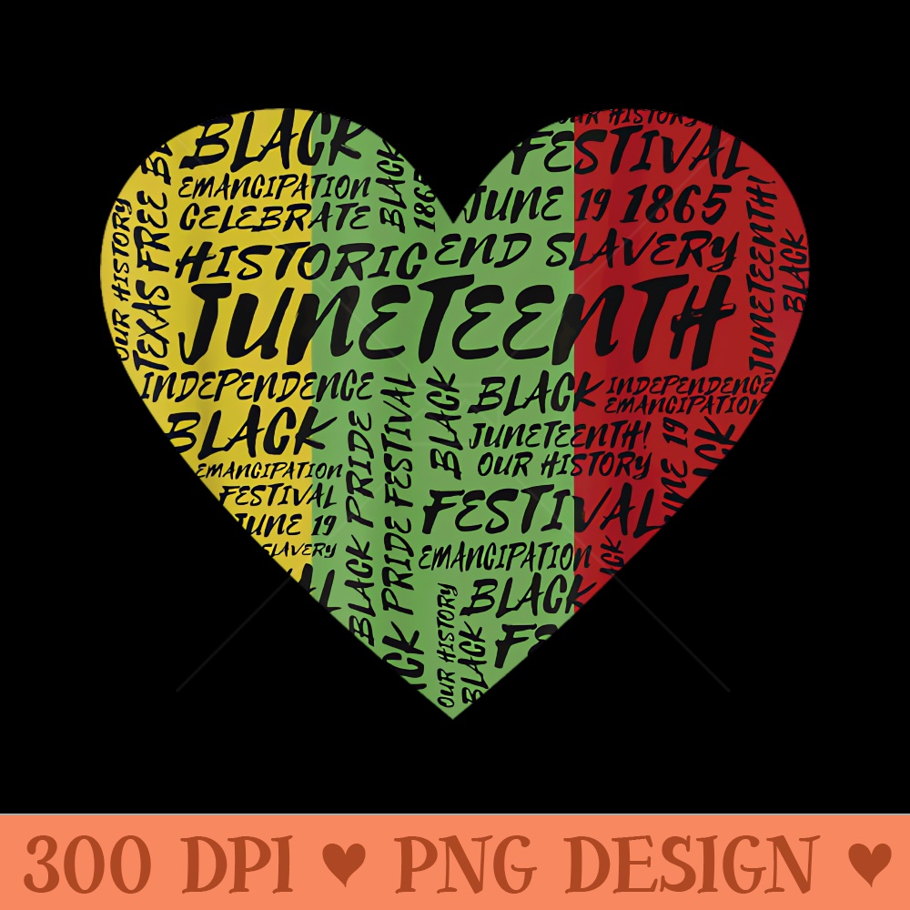 Juneteenth Heart African American Black History Pride - PNG | Inspire ...