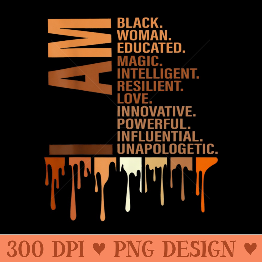 I Am Black Woman Educated Melanin Black History Month - Subl | Inspire ...