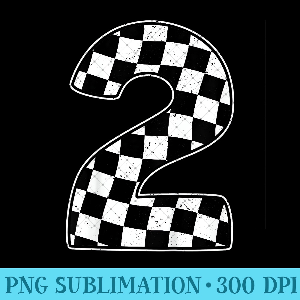 2nd Birthday Checkered Number 2 Car Racing Flag - PNG design | Inspire ...
