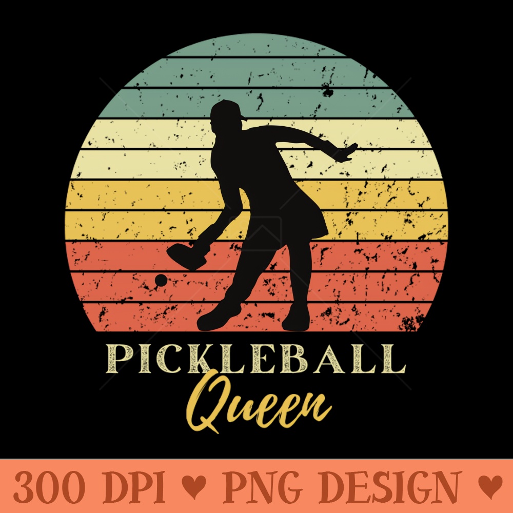Pickleball Queen Vintage Retro Player - High Resolution PNG | Inspire ...