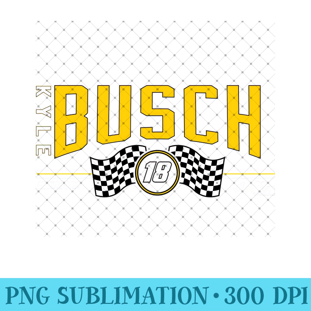 NASCAR - Kyle Busch - Racing Flags - Digital PNG Downloads | Inspire Uplift