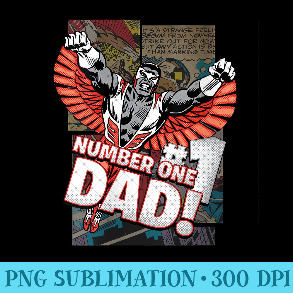 Marvel Avengers The Falcon Number One Dad Comic Panels - PNG | Inspire ...