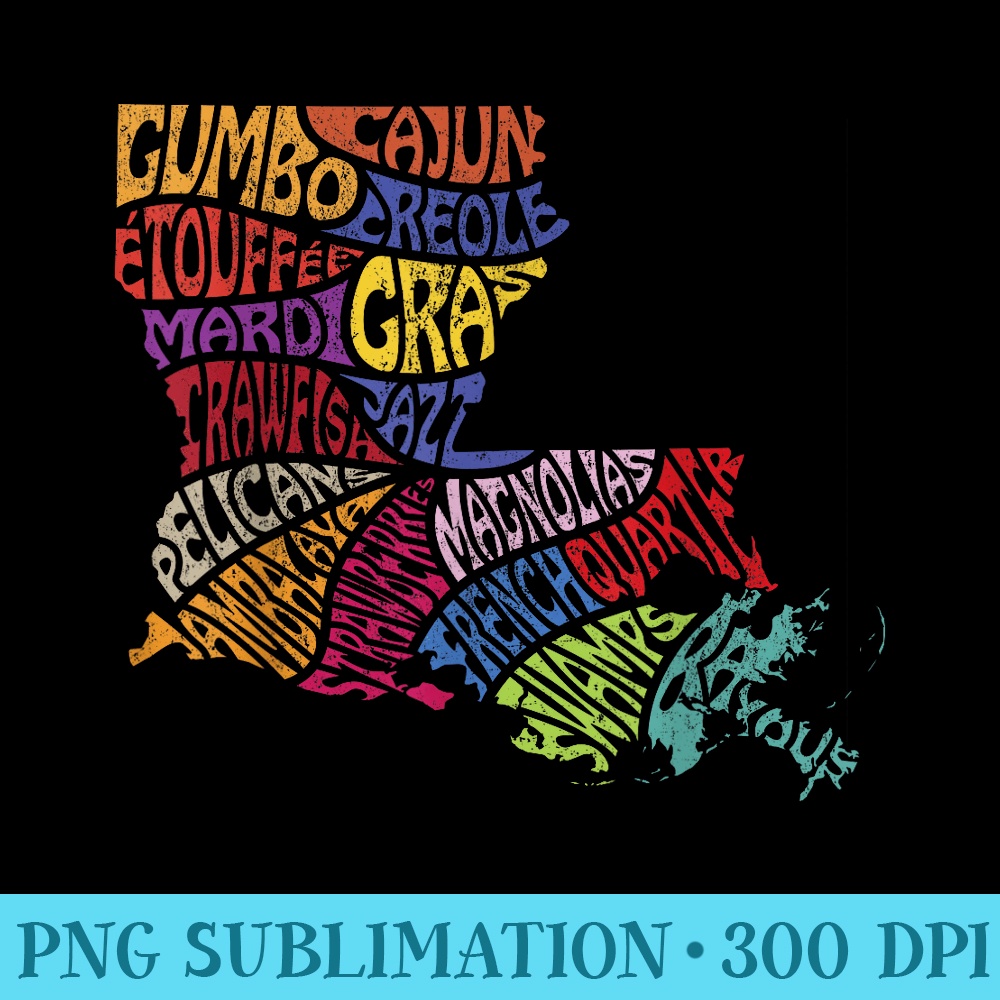 Louisiana State Map Mardi Gras Creole Cajun Culture - Unique | Inspire ...