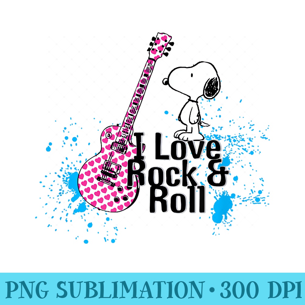Peanuts I love Rock & Roll Snoopy - Modern PNG designs | Inspire Uplift
