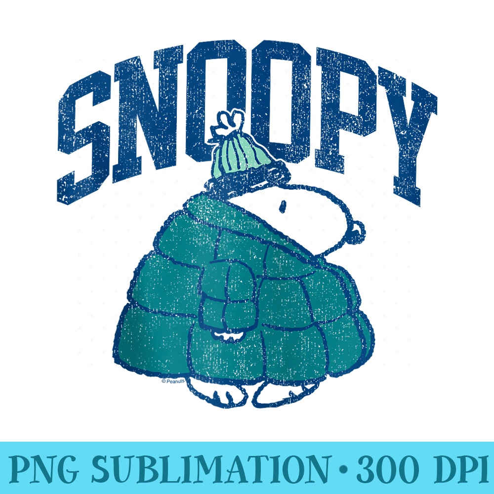 Peanuts -Snoopy Puffer Zip Hoodie - Ready To Print PNG Desig | Inspire ...