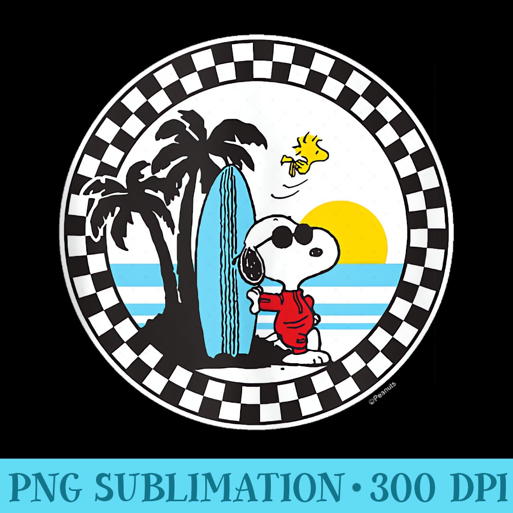 Peanuts - Snoopy Surfs Up - Unique PNG Artwork | Inspire Uplift