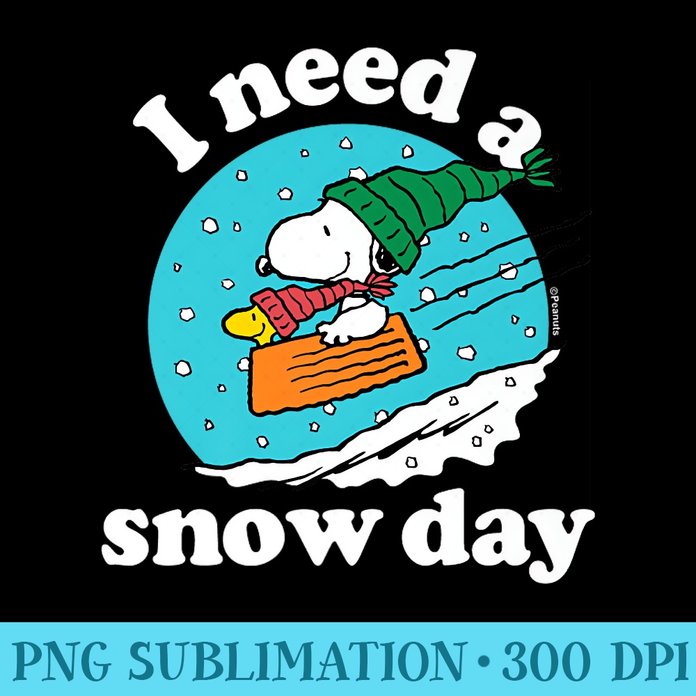 Peanuts - Christmas Snoopy - I Need A Snow Day Premium - PNG | Inspire ...