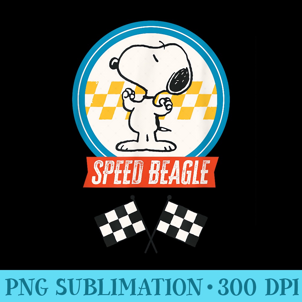 Peanuts Speed Beagle Snoopy Racing - PNG design assets | Inspire Uplift