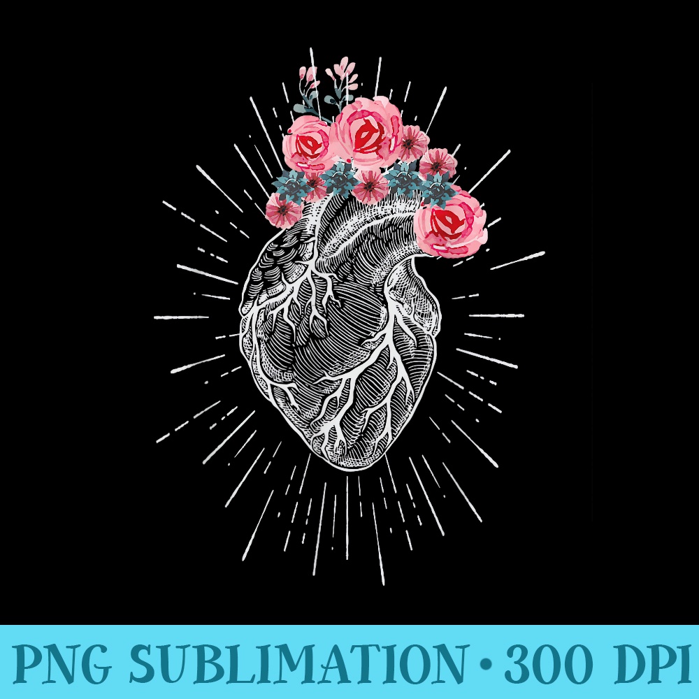 Cardiologist design Anatomical Human heart with flowers - PN | Inspire ...