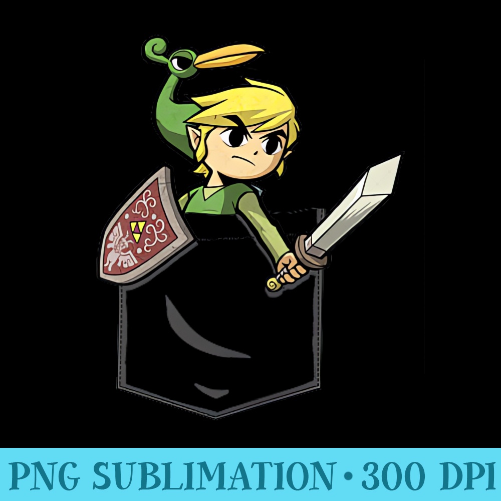 Nintendo Zelda Classic Cute Link Faux Pocket Art - Unique PN | Inspire ...