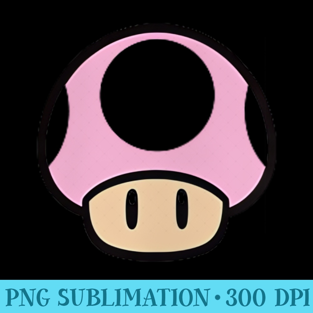 Super Mario Pink Mushroom Left Chest - Sublimation PNG Desig | Inspire ...