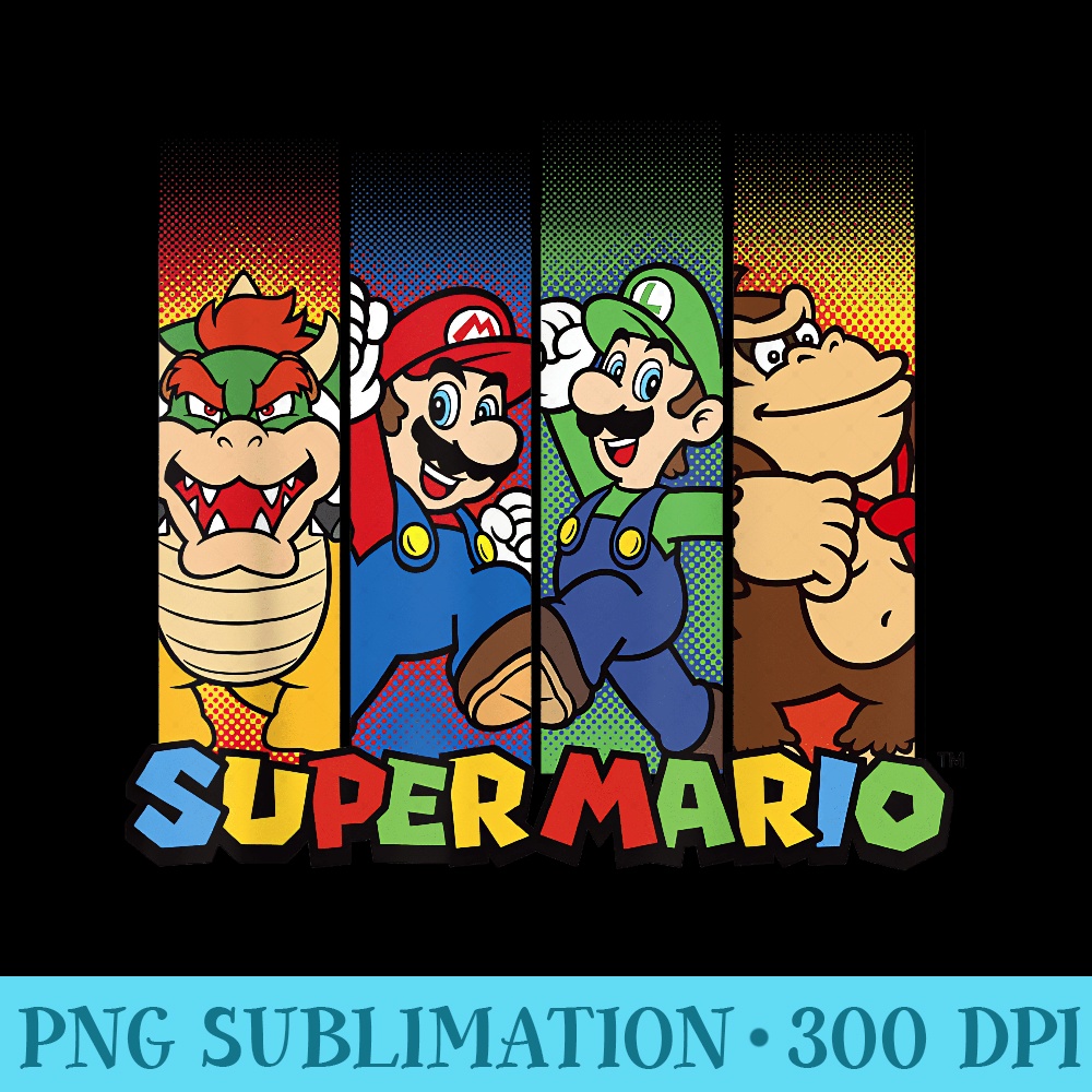 Nintendo Super Mario Group Shot Dotted Panels - Exclusive PN | Inspire ...