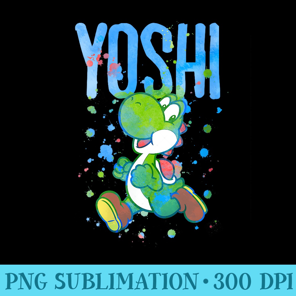 Nintendo Super Mario Yoshi Watercolor Splash - PNG Transpare | Inspire ...